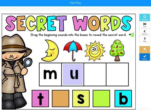 Secret Sight Words - Kindergarten Primer - Digital Task Cards - Boom Cards