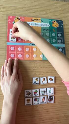 Daily Responsibilities Chart, Editable Pre-K Chore Chart Routine Visual ...