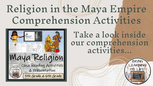 Religion of the Maya Empire Reading Comprehension Activities | 5th ...
