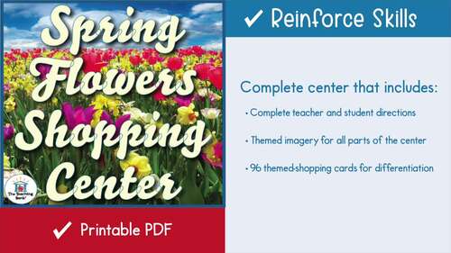 Spring Flower Money Math Center by The Teaching Bank | TPT