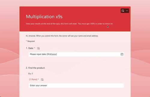 BUNDLE: Multiplication Forms (Microsoft), Practice, Review, Assess 1s-12s
