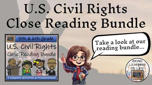 Civil Rights Movement Close Reading Comprehension Bundle | 5th Grade ...