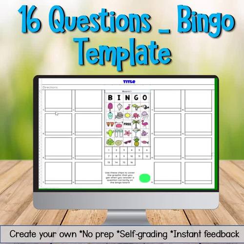 BINGO Self-checking Activity TEMPLATE | 16 Questions by Mrs Padillas ...