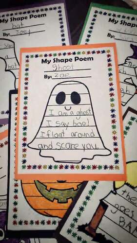 Ghost Cutie Shape Poem Template | Grades 1–3 | Halloween Poetry Writing ...