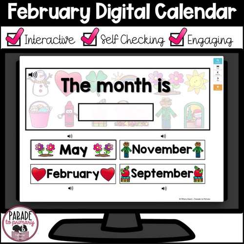 February Calendar & Questions - DIGITAL & PRINTABLE - Distance Learning ...