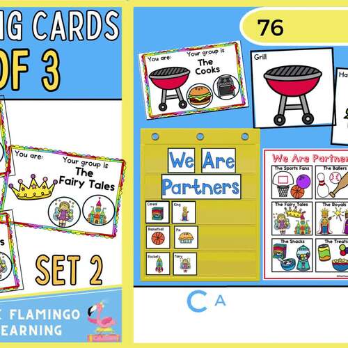 Partner Pairing Cards Set 1 Groups of 3 Preschool Kindergarten and ...