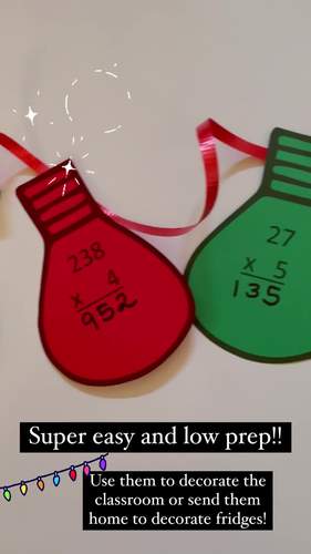 Christmas Multiplication Light Craft | Differentiated Math for 4th ...
