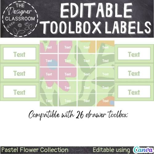 Editable Teacher Toolbox Labels | Pastel Flower Classroom Decor | TPT