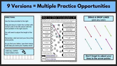 RNA and DNA Structure Vocabulary Activities GROWING BUNDLE-Great for ...