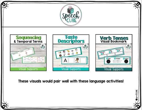 Baking Speech Therapy Language Activities by Speech Cube | TPT