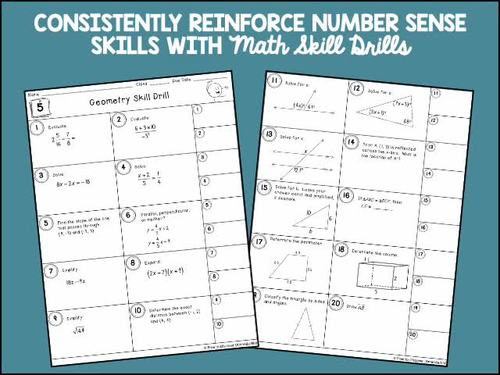 Math Intervention for High School | Geometry Skill Drills by Free to ...