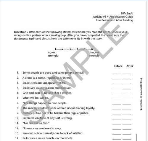 Billy Budd Novel Units® Student Packet Novel Study | TPT