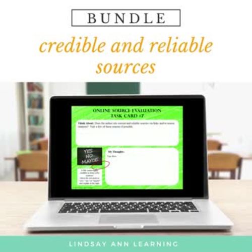 Evaluating Sources for Credibility Digital Task Cards | TPT