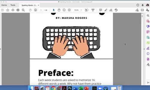 Spelling Words - 3rd Grade - Keyboarding Practice Worksheets by NoDowdy