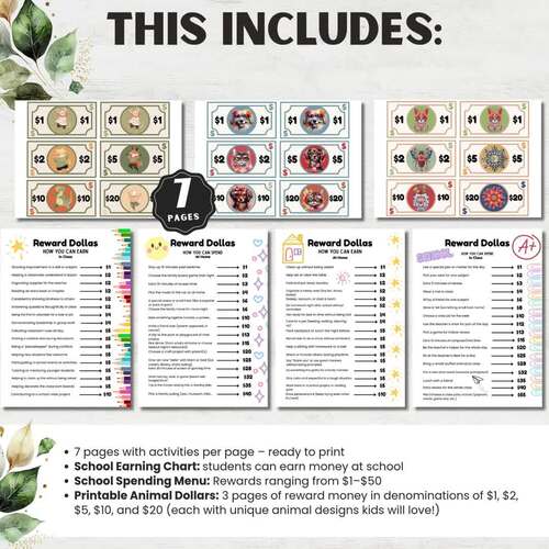 Classroom Reward Money System Printable Dollars for 2nd–5th Grade Behavior