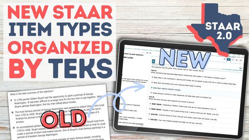 STAAR 2.0 New Item Types Organized by TEKS | Video | TPT