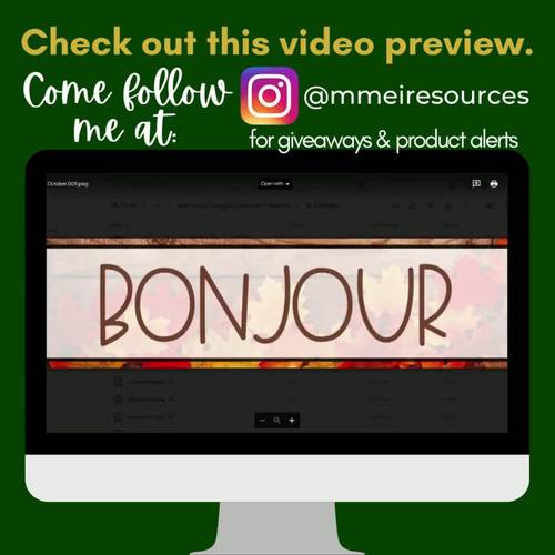 French Google Classroom Headers | October by Mme I's Resources | TPT