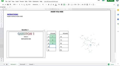 EDITABLE Pixel Art Task Cards Partner Template Pencil by Amusing Algebra