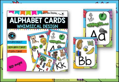 ALPHABET POSTERS with Pictures l DECOR l WHIMSICAL DESIGN | TpT