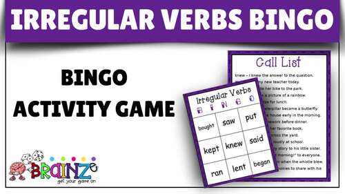 Language Activity Irregular Verbs Bingo | Engaging Grammar Practice for ...