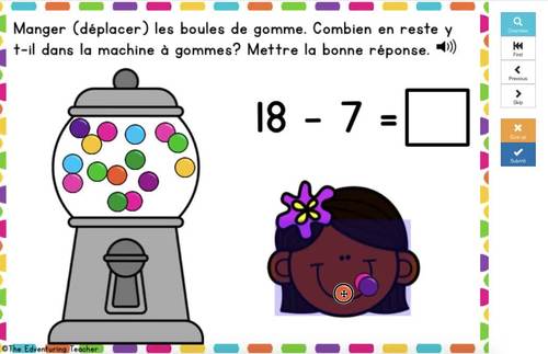 Subtracting to 20 Soustraire de 20 French Digital Boom Cards | TPT