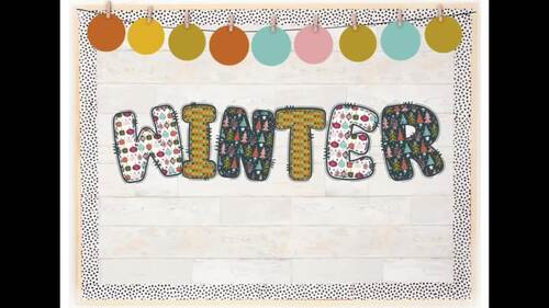Festive Winter Letters for Bulletin Board Titles / Classroom Decor Door ...