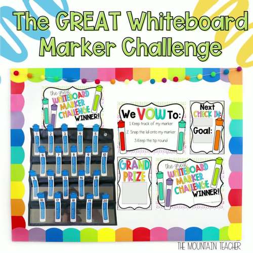 The Great Whiteboard Marker Challenge Editable Bulletin Board or Google ...