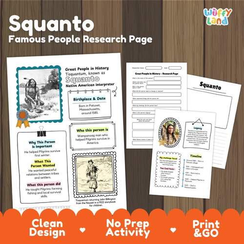 Squanto Research Project | Native American History Biography | Wampanoag