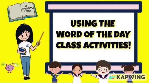 4th Grade ELA Daily Vocabulary Activity Word Of The Day Bell Ringer August