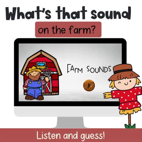 Interactive Farm Sounds Game | Self-correcting PowerPoint for Pre-K and 2nd