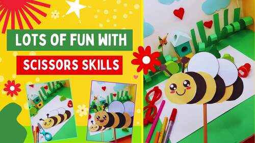 Scissor Skills 2D Shape and Cutting Practice Crafts -Cute Bees by ...