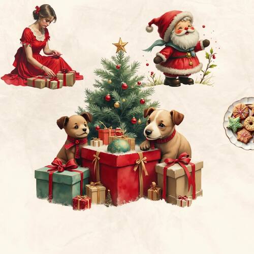 Vintage Christmas Clip Art | 65 Retro Holiday Images | Nostalgic Christmas