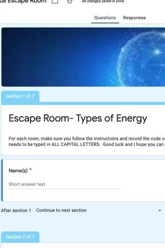 Types of Energy Digital Escape Room, Type of Energy Breakout Room, No Prep