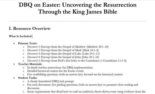 Easter DBQ: Uncovering the Resurrection Through the King James Bible