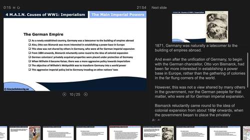 4 M.A.I.N. Causes of WW1: IMPERIALISM - PowerPoint Lesson with Speaker ...