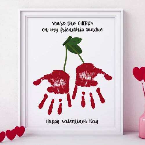 Valentine's Day Handprint Craft | Parent Gift Printable Valentine Day Craft