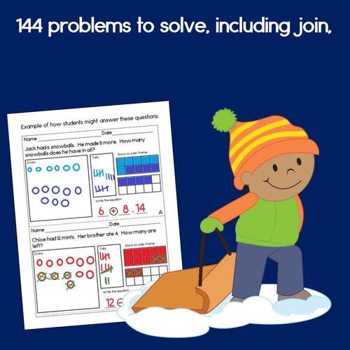 Fall Winter Spring Summer Addition & Subtraction Story Word Problems ...