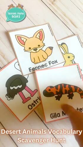 Desert Animal Vocabulary Scavenger Hunt Activity by Talking Mama Bears
