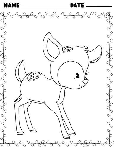 Woodland and forest Animal Themed Coloring Pages by Cotton Ball | TPT