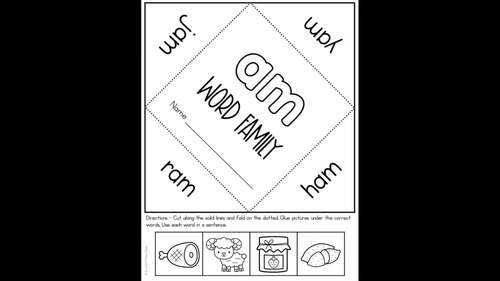Phonics Short Vowel Word Family Foldables by et cetera Primary Goods