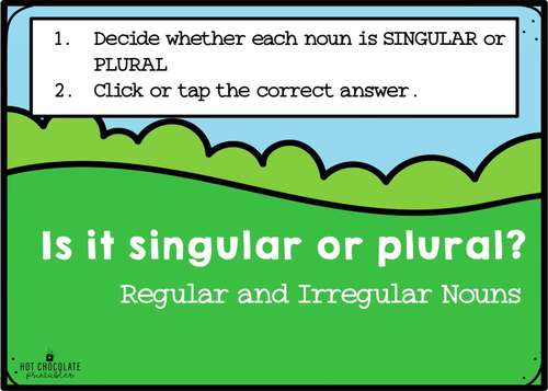 Identifying Nouns - Is it PLURAL or SINGULAR? Digital Boom Cards™