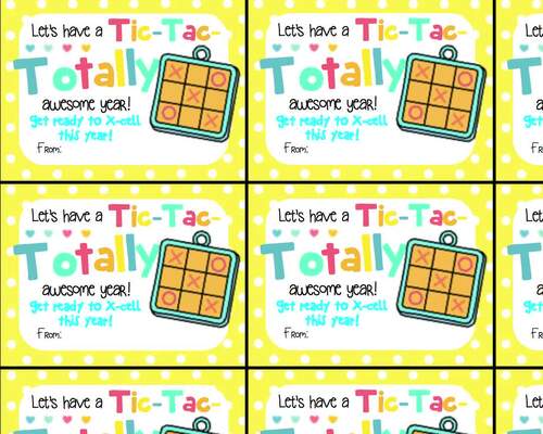 Tic-Tac-Toe Beginning of Year Gift Tag-Let's have a Tic-Tac-Totally ...