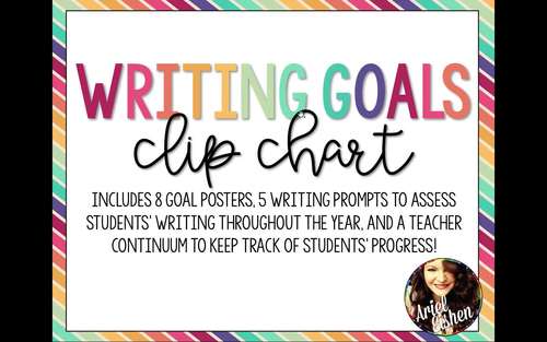 Writing Goals Clip Chart by Educate With Ariel Eishen | TPT