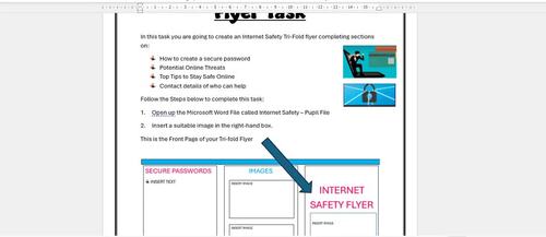Internet Safety Tri-Fold Flyer Task Sheet in Microsoft Word Digital Safety