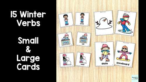 Winter Verbs Grammar Unit Activities with Past Present & Future Tenses