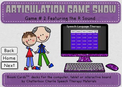 R Sound Articulation Game Show #2 Trivia Boom Cards | TPT