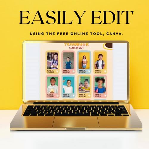 Elementary Yearbook Template | Editable Canva Template | Graduation ...