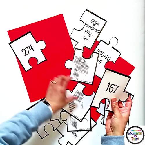 Place Value Puzzles Hundreds Place Activity End of Year Review Test Prep