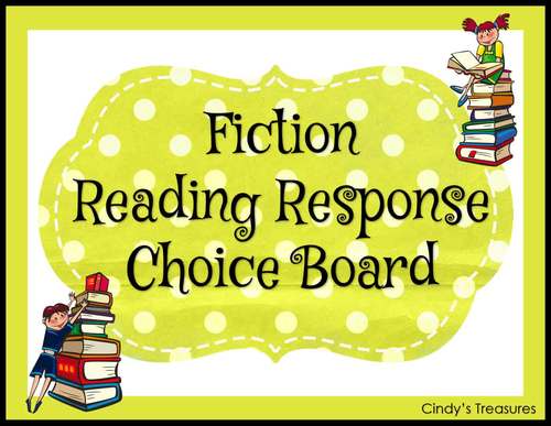 Fiction Reading Response Activity Board by Cindy's Treasures | TpT