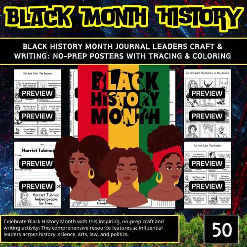 Black History Month Journal Leaders Craft & Writing Posters with ...